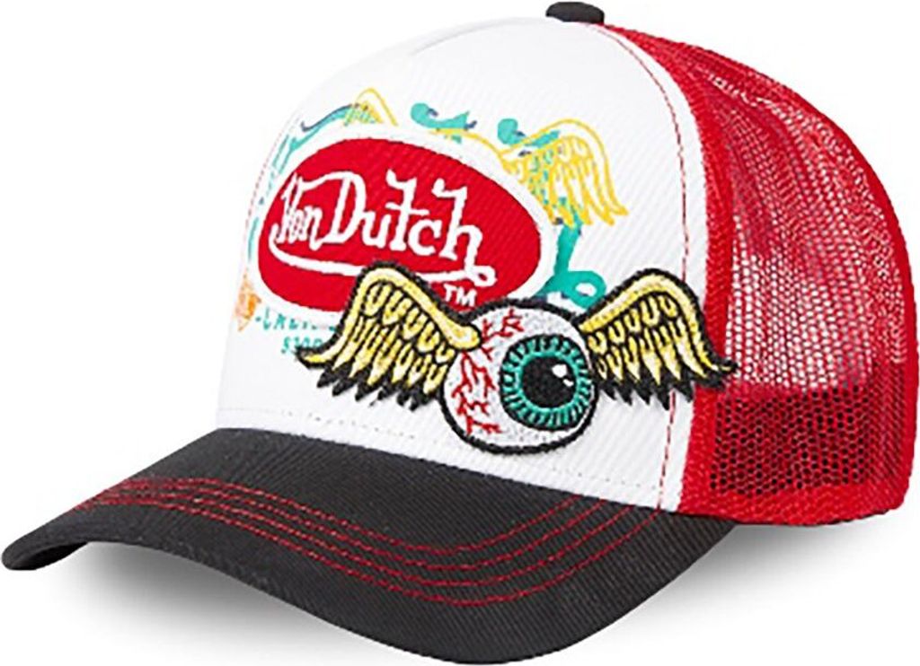 Von Dutch Trucker Cap Flying Eye Patch rouge/blanc