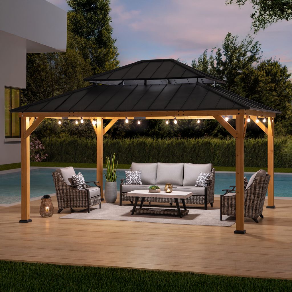 Sunjoy Zedernholz Gazebo / Pavillon 4x4 RIMO | Kaufland.de