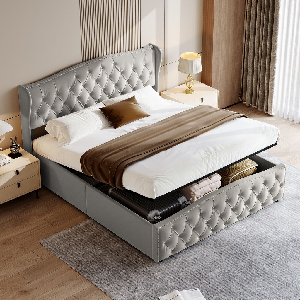 Čalouněná postel 140x200 cm s lamelovým | Kaufland.cz