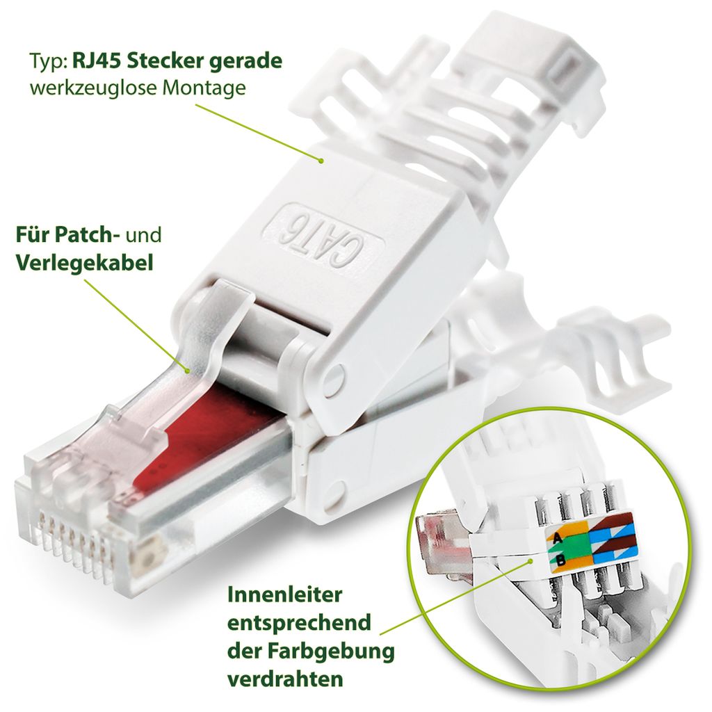 2x Netzwerkstecker Werkzeuglose Montage Cat5 | Kaufland.de