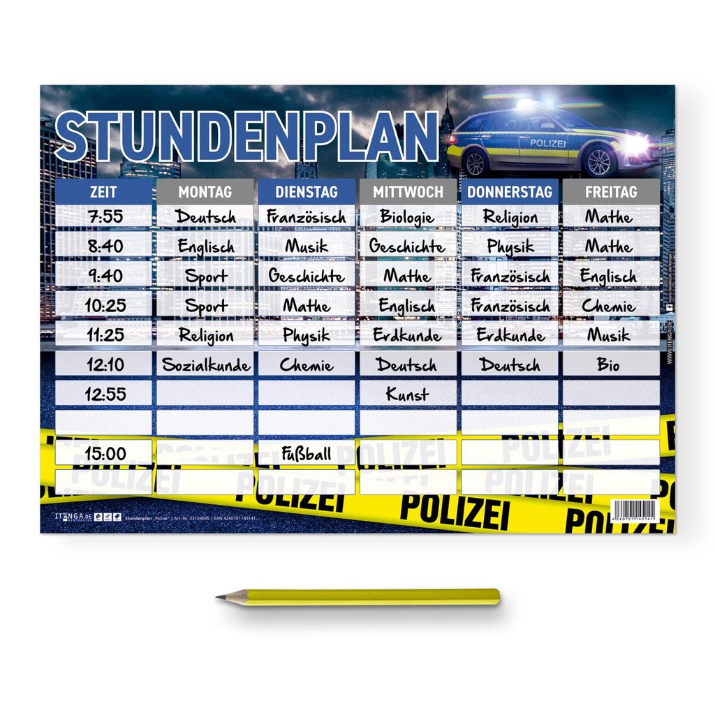 itenga Stundenplan Polizei DIN A4 einseitig | Kaufland.de