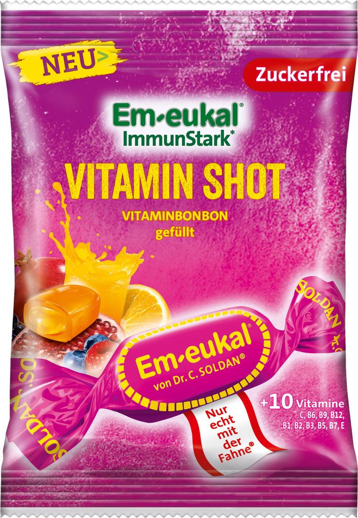 Em eukal Vitamin Shot gefüllt erfrischend mit 10 Vitaminen