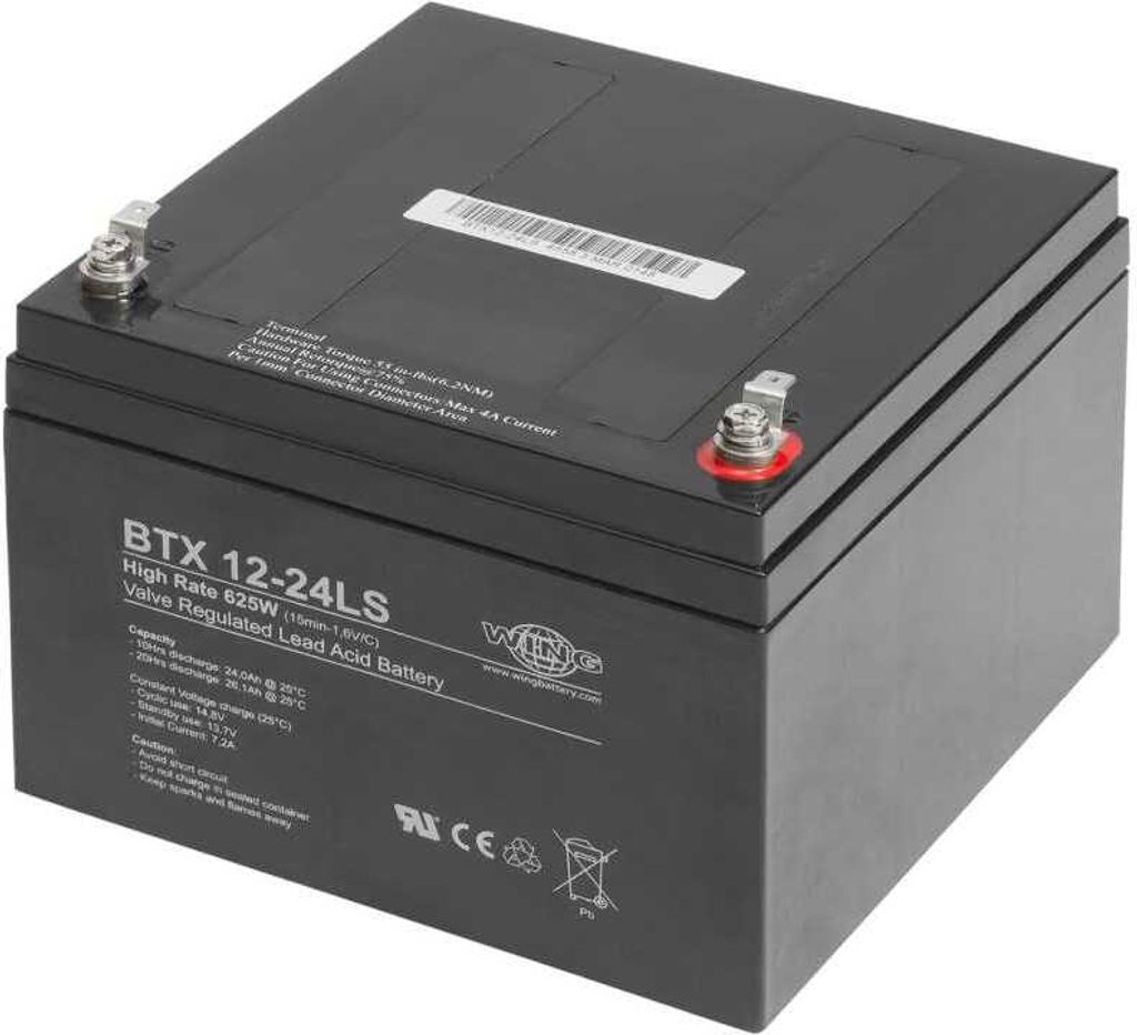 Wing BTX12-24LS 12V 24Ah vysokorychlostní olověná baterie s
