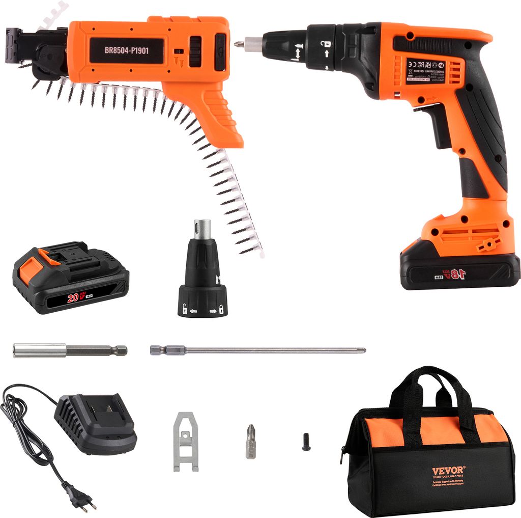 VEVOR Trockenbauschrauber mit automatischer Zuführung, 20 V