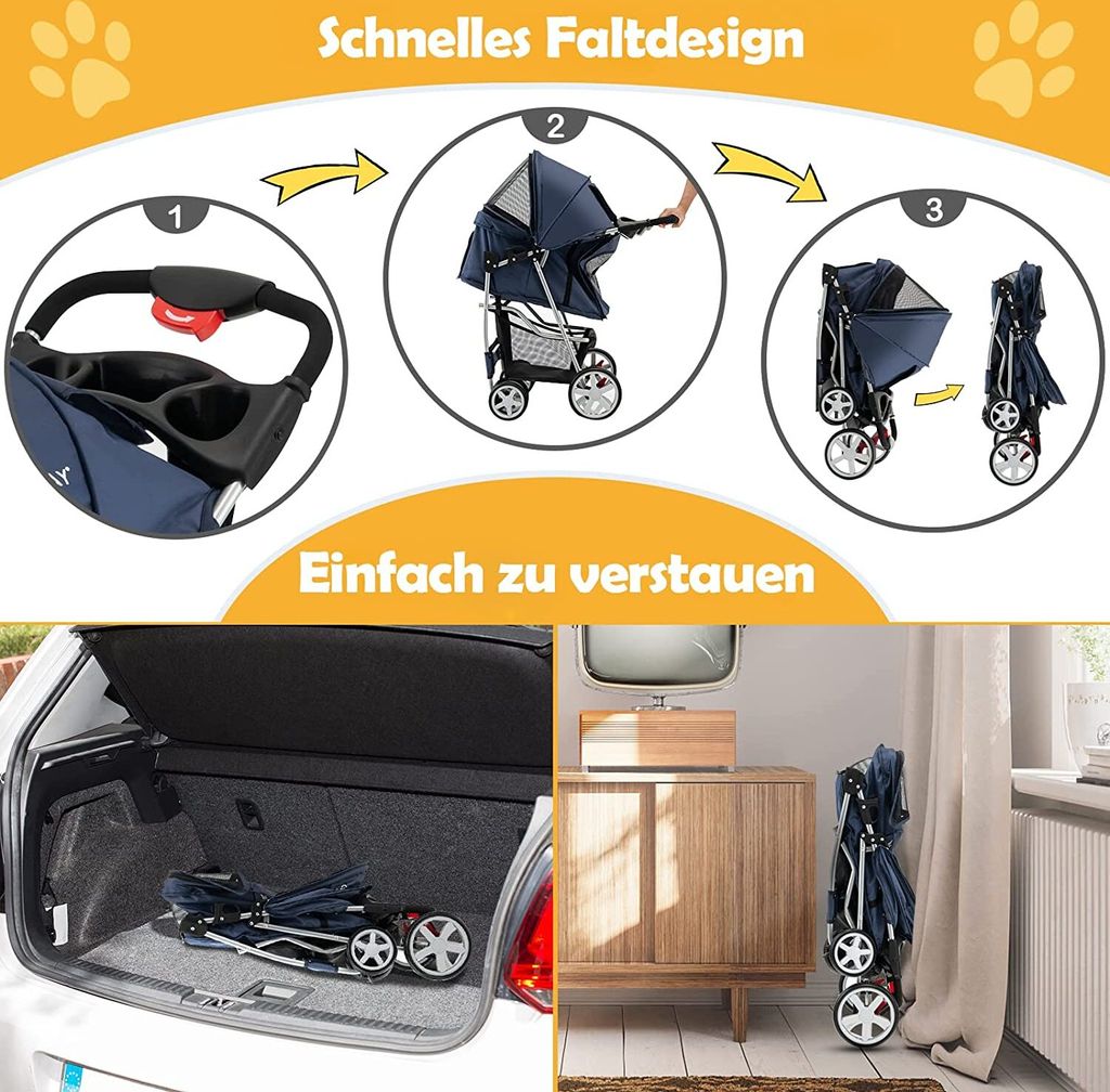 COSTWAY Kočík pre psov do 15 kg, kočík pre | Kaufland.sk