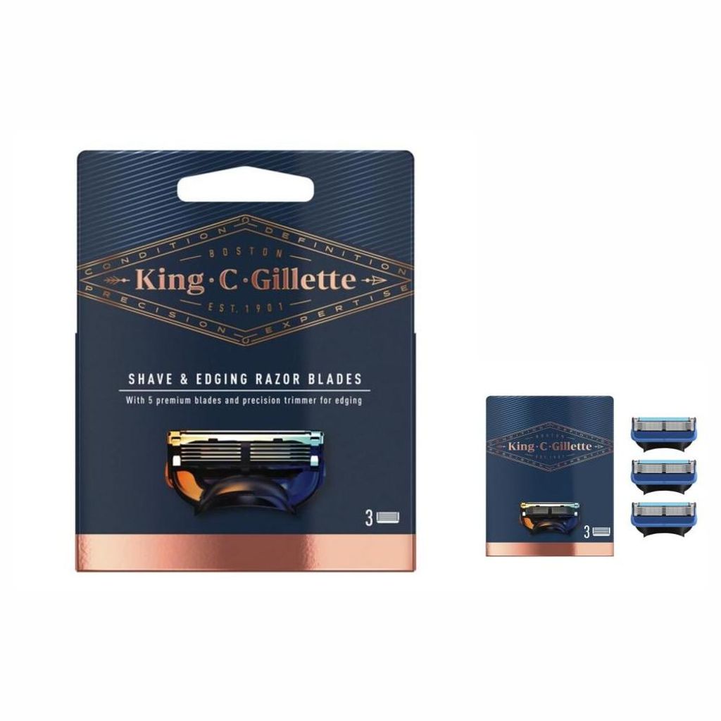 GILLETTE KING shave & edging razor blades x 3 | Kaufland.de