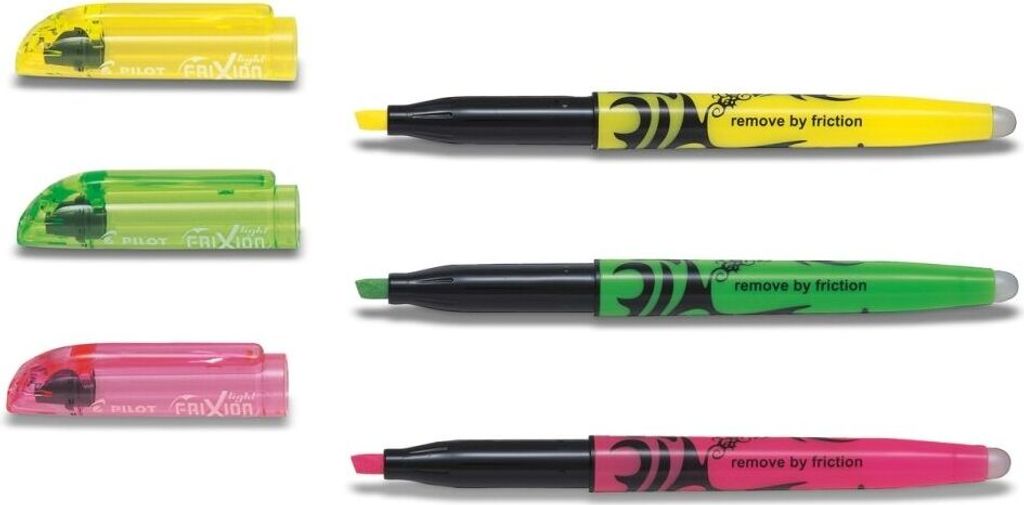 Pilot Frixion Light Textmarker 3er-Set gelb, grün, pink