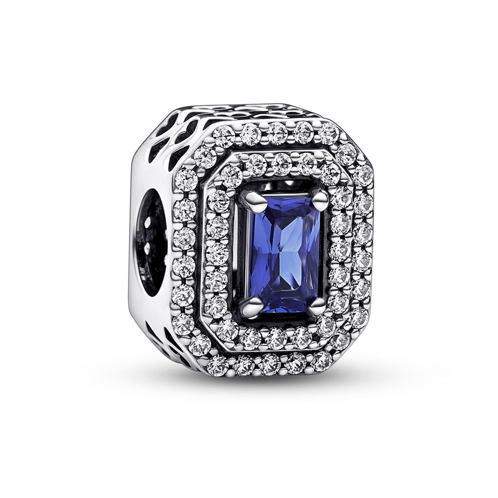 Pandora Funkelnd Blaues Mehrstufiges Rechteck Charm