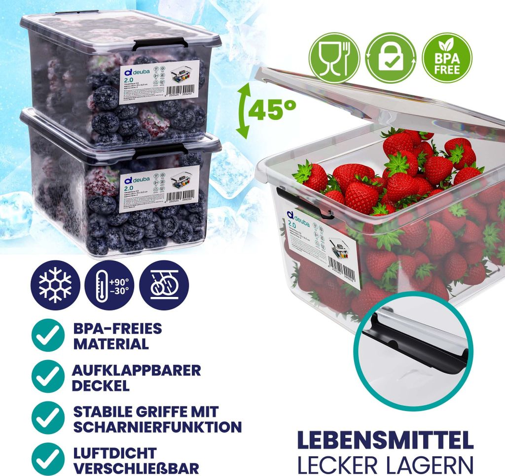 DEUBA® 8x Aufbewahrungsbox mit Deckel 2L Box | Kaufland.de