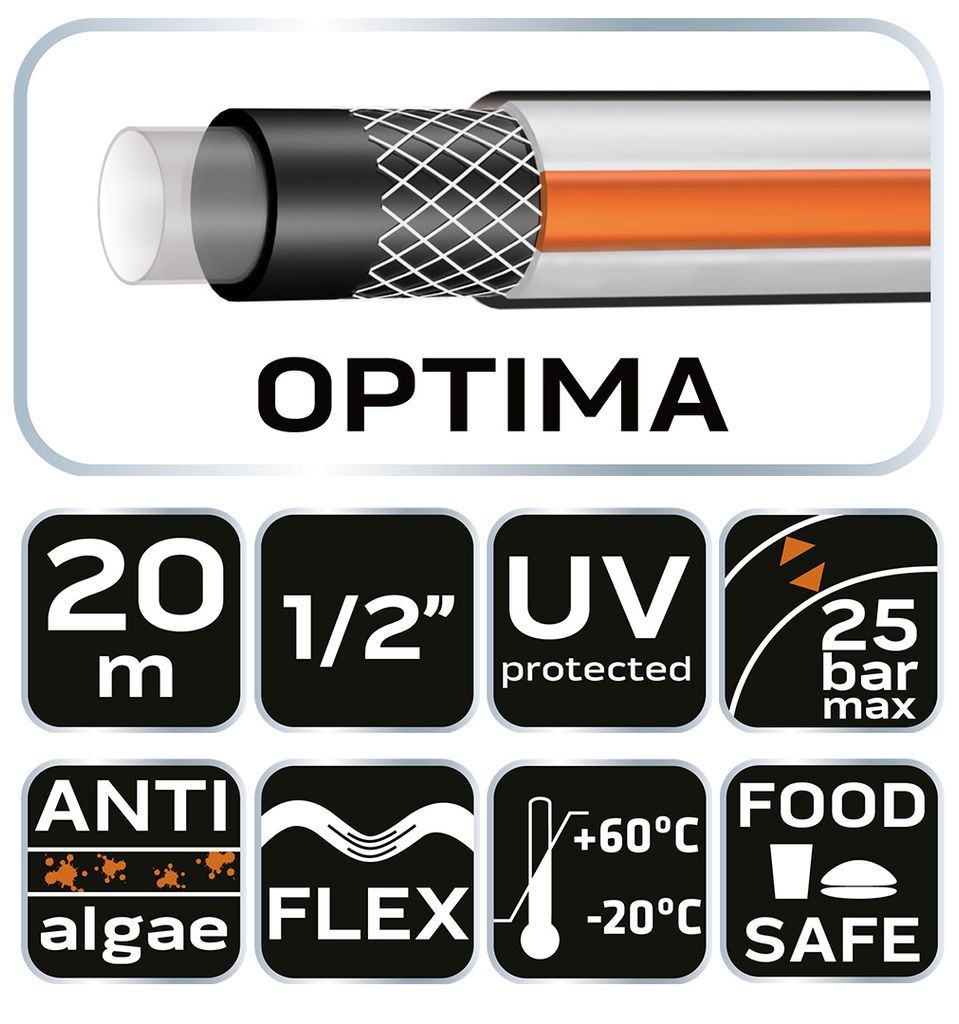 Záhradná hadica 20m 1/2" 4-vrstvová OPTIMA NEO | 15-820 Obrázok produktu 3