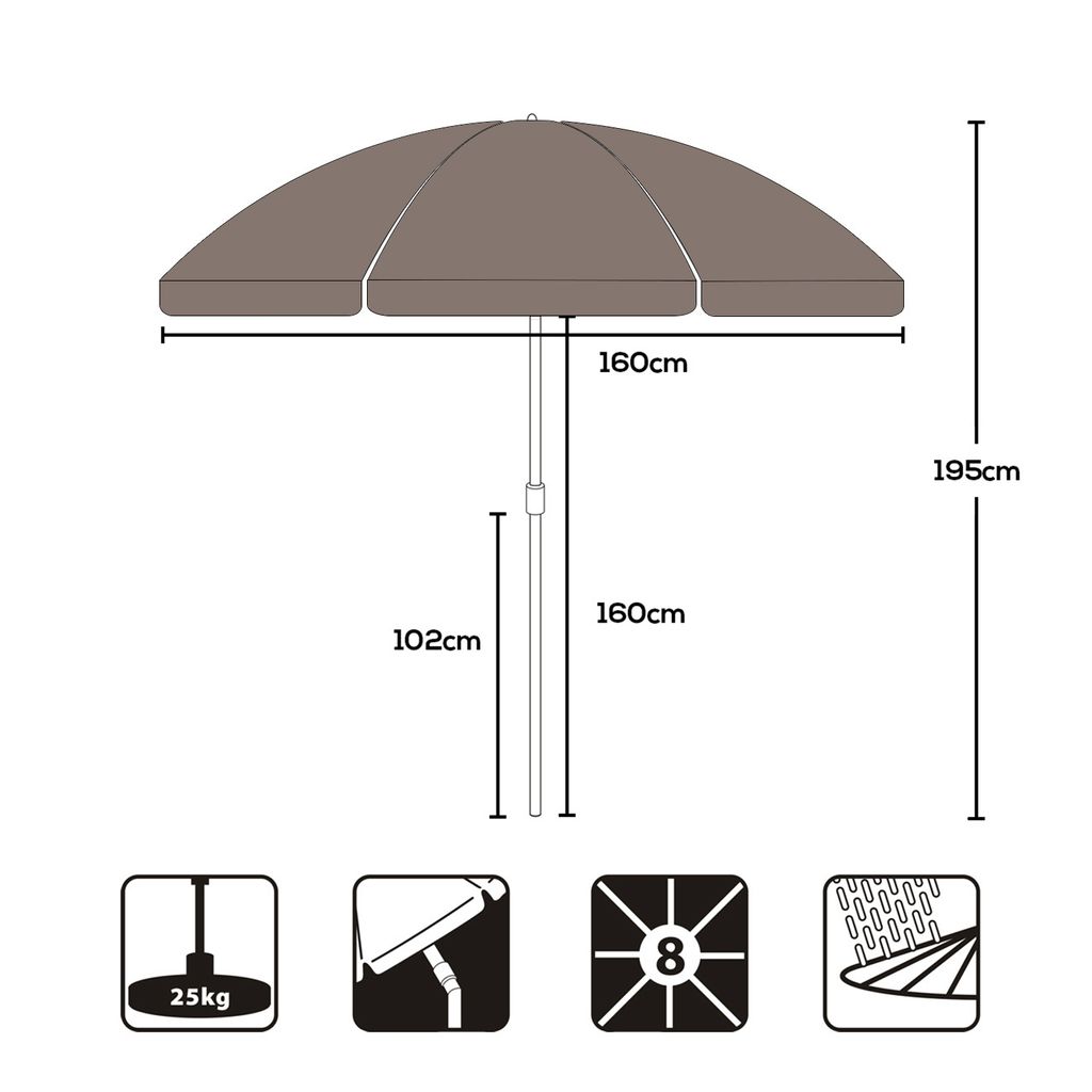 Sonnenschirm Durchmesser 160 Cm