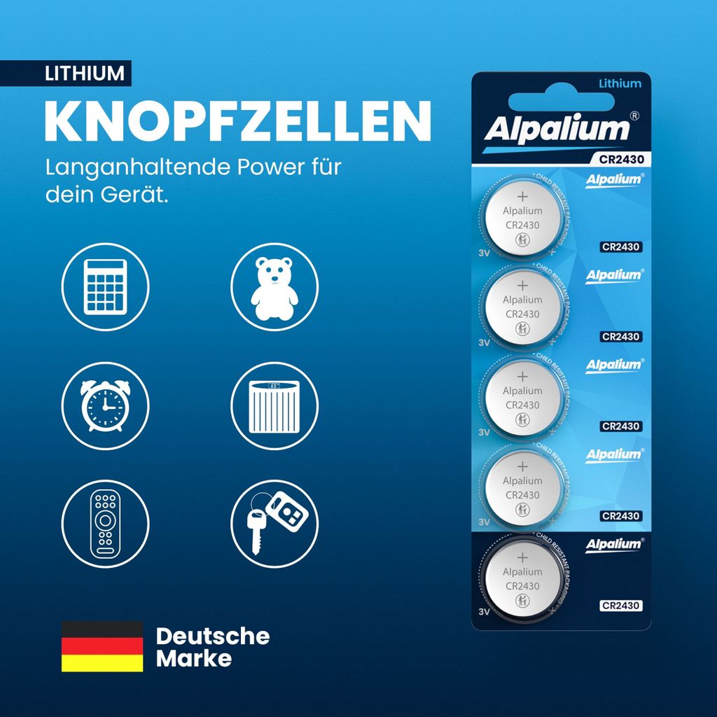 CR2430 Knopfzelle Batterie 5 Stück Alpalium | Kaufland.de