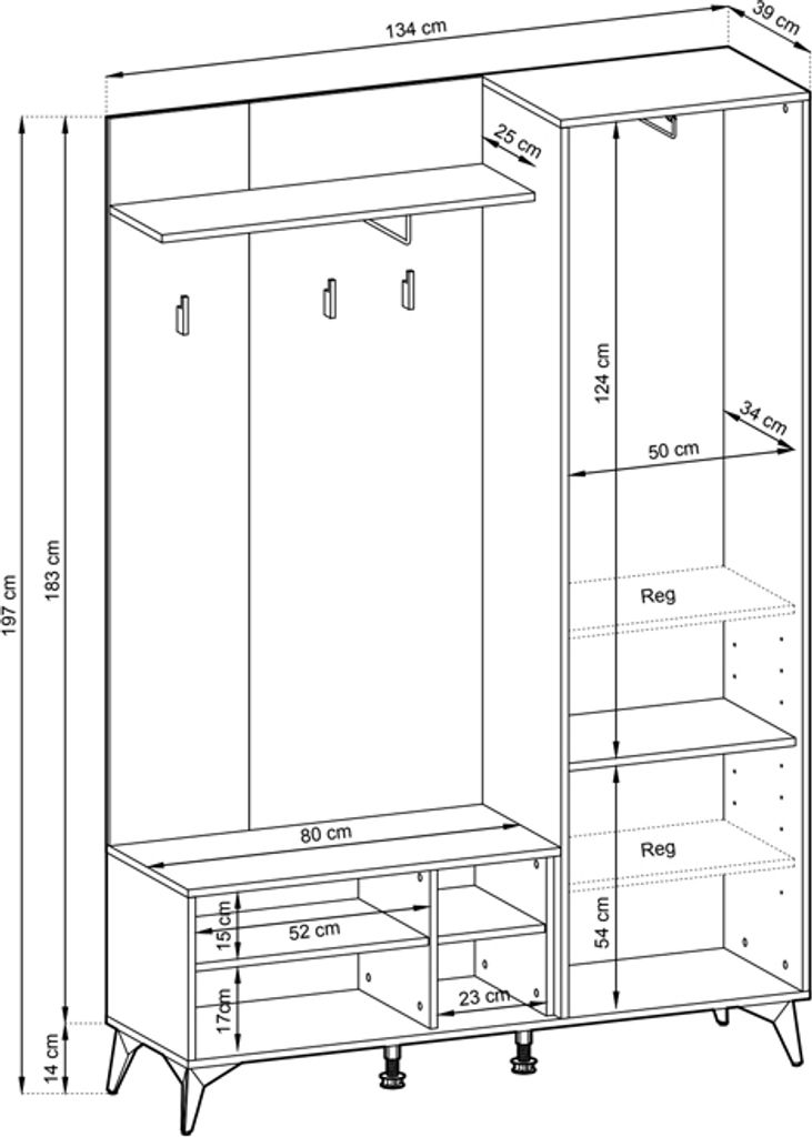 BETTSO Flurgarderobe Flurmöbel Garderoben mit | Kaufland.de