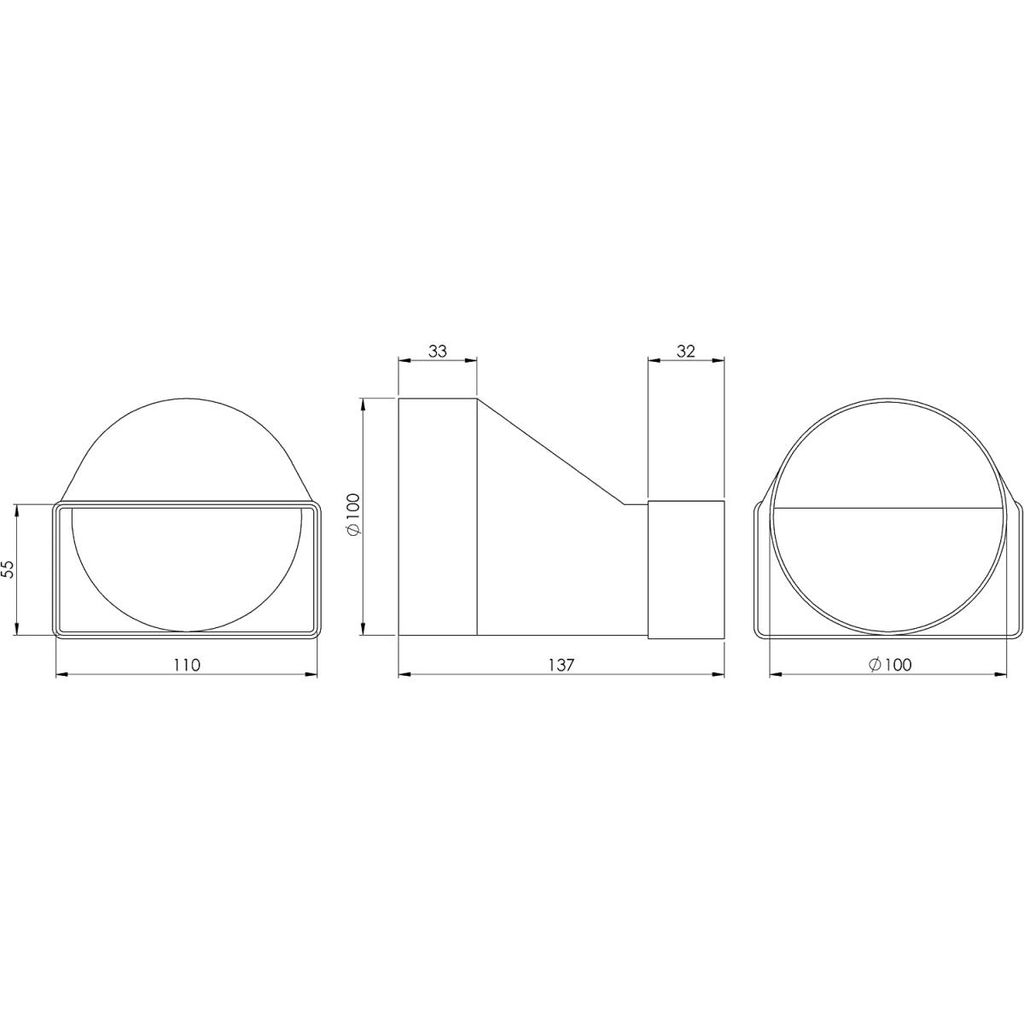EUROPLAST adapter przejściowy Ø100mm/55x110mm | Kaufland.pl