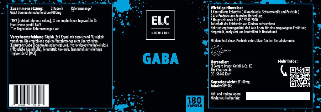 ELC Nutrition Gaba 180 Kapseln | | Kaufland.de