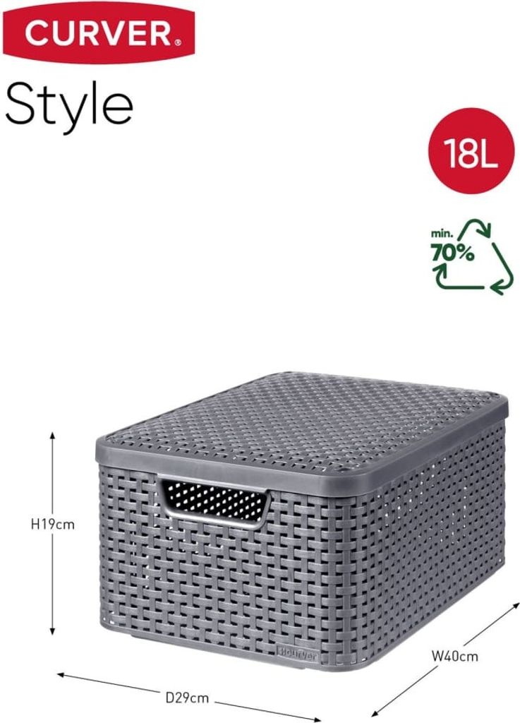 Curver Curver Storage Box Style s víkem M 18 | Kaufland.cz