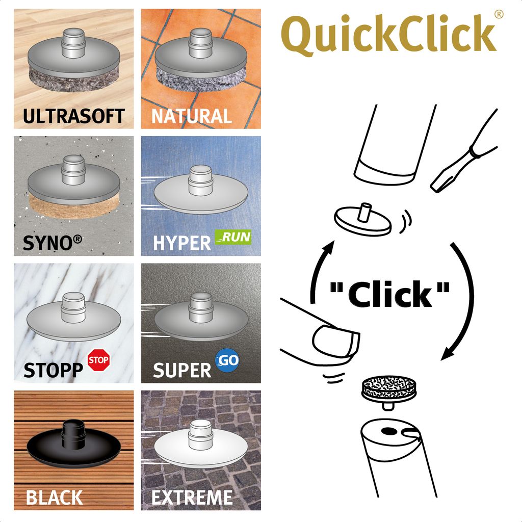 WAGNER QuickClick® 8er-Set Filz Ersatzgleiter | Kaufland.de