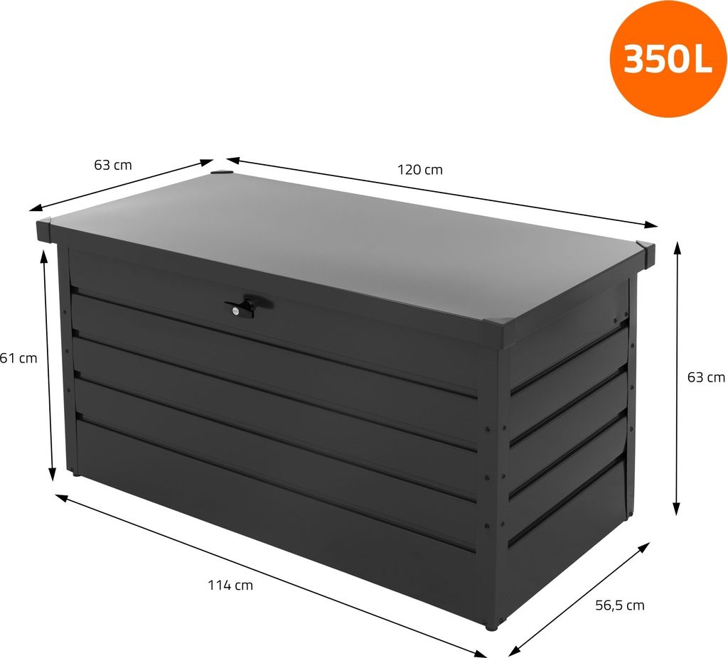 ML-Design kovový úložný box 350L, | Kaufland.cz