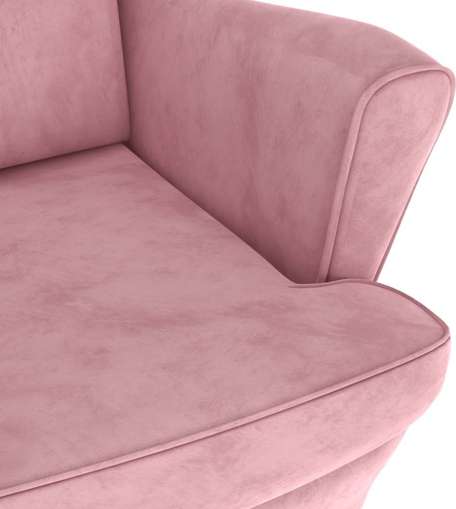 vidaXL Ohrensessel mit Hocker Rosa Samt | Kaufland.de