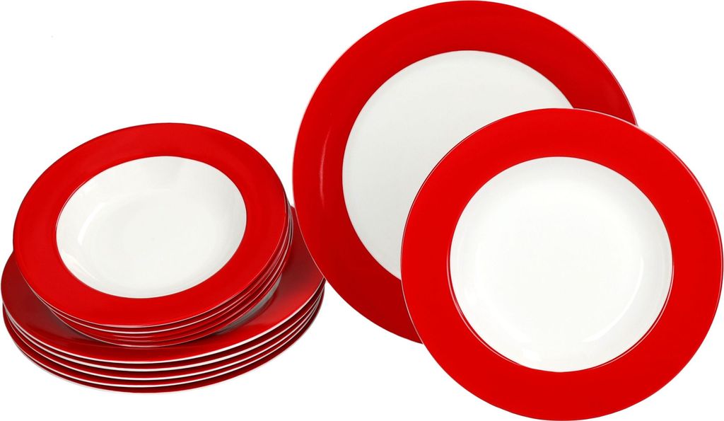 12tlg Tafelservice Variant Rot Porzellan 6 | Kaufland.de