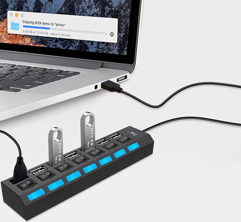 Hub Usb Splitter 7 Port Schwarz | Kaufland.de