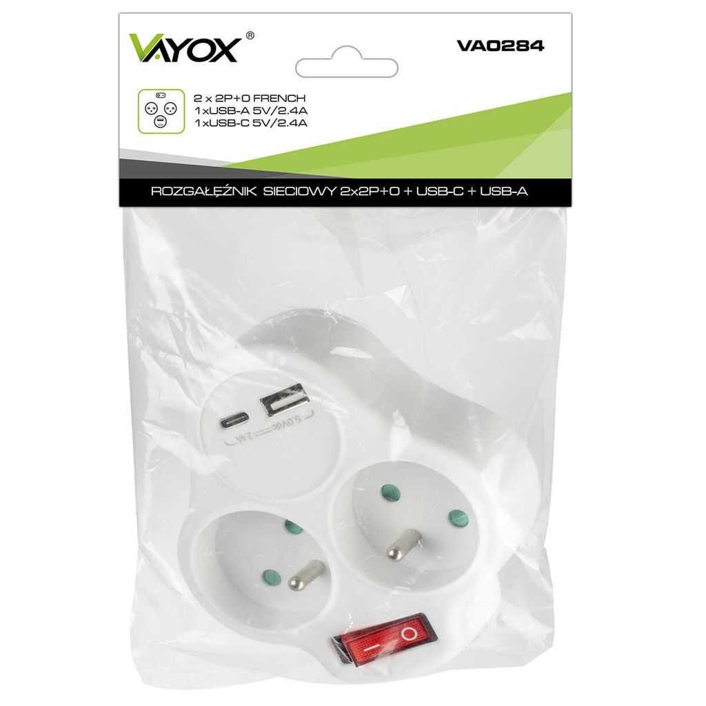 Vayox VA0284 Splitter | 2 Steckdosen + USB-C | Kaufland.de