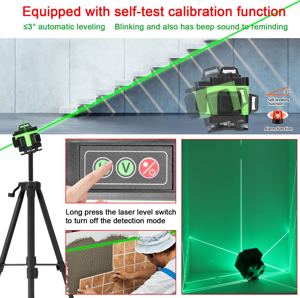 Křížová laserová vodováha profi 4D Laserová | Kaufland.cz