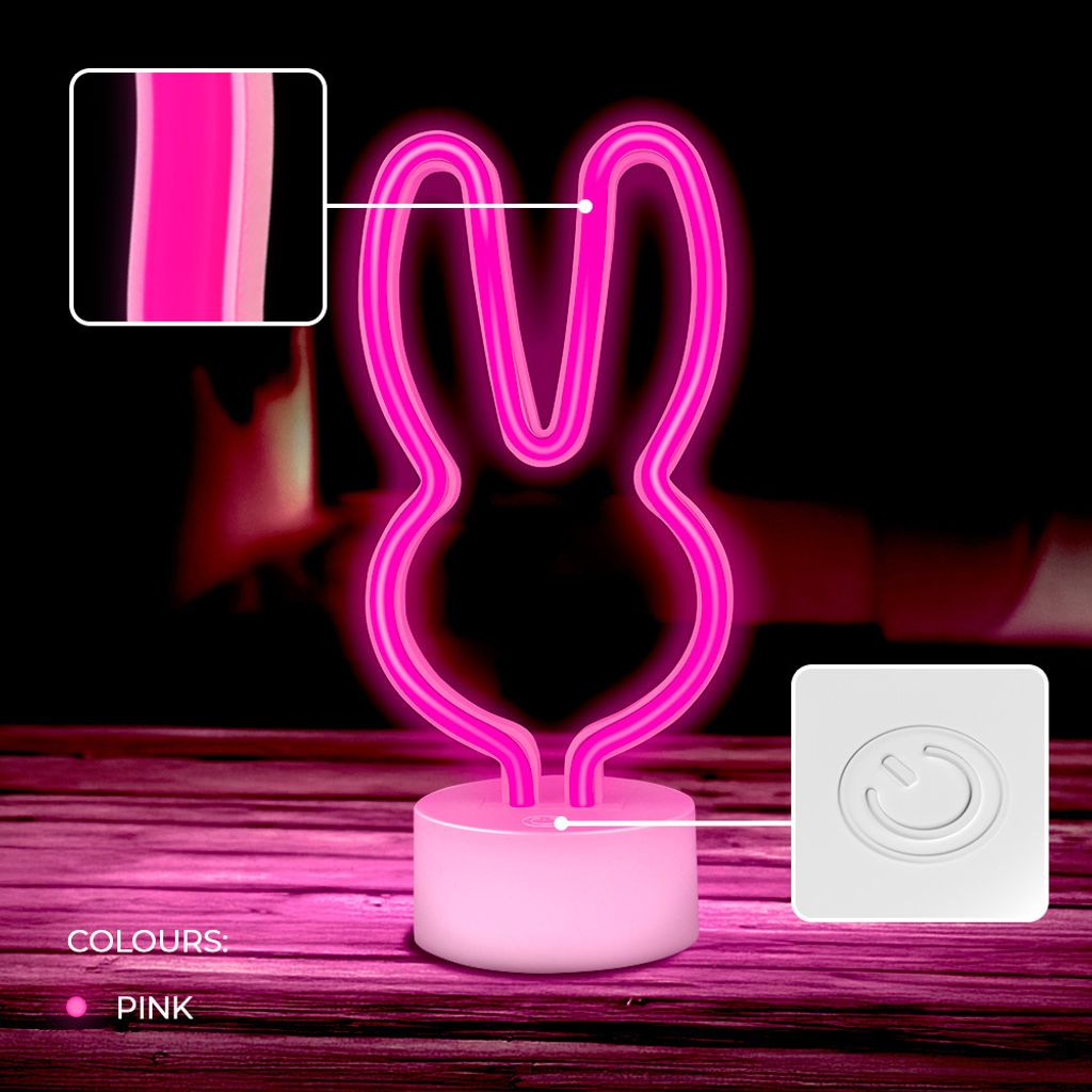 Forever Light Neon mit LED-Standfuß HASE rosa | Kaufland.de