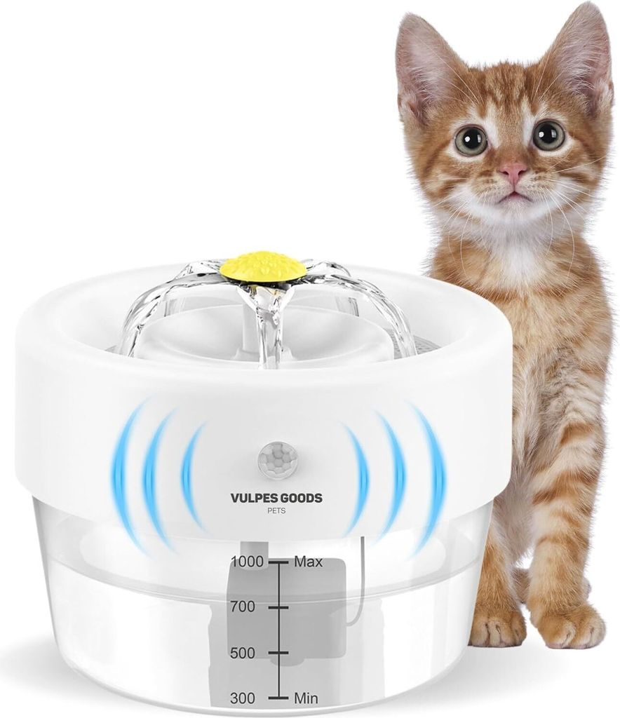 Vulpes Goods fontána pre mačky bezdrôtová, 1L ultra tichá