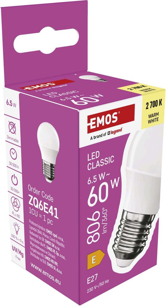 EMOS LED žiarovka mini globe, 6,5W náhrada za | Kaufland.sk