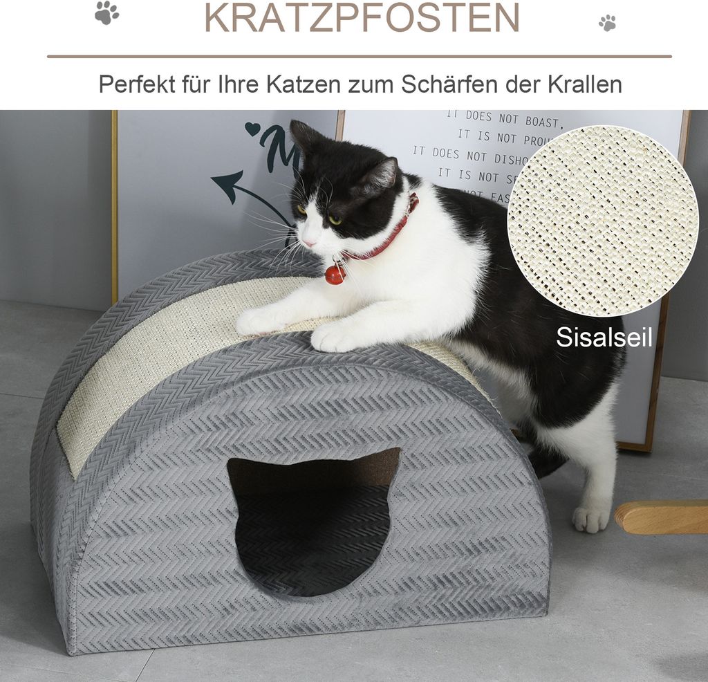 PawHut Cat Den with Scratching Board Cat Bed | Kaufland.cz