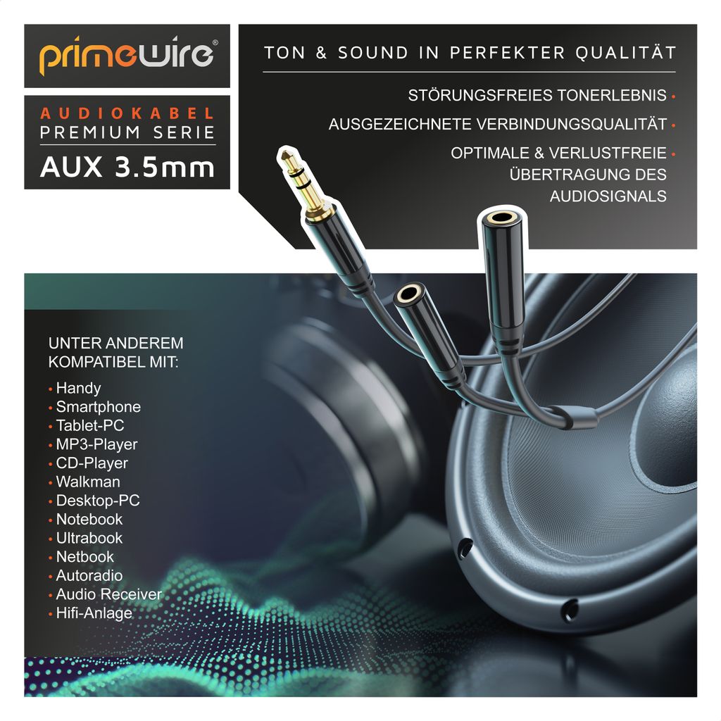 Primewire 3,5 mm jack na 2x 3,5 mm jack audio | Kaufland.cz