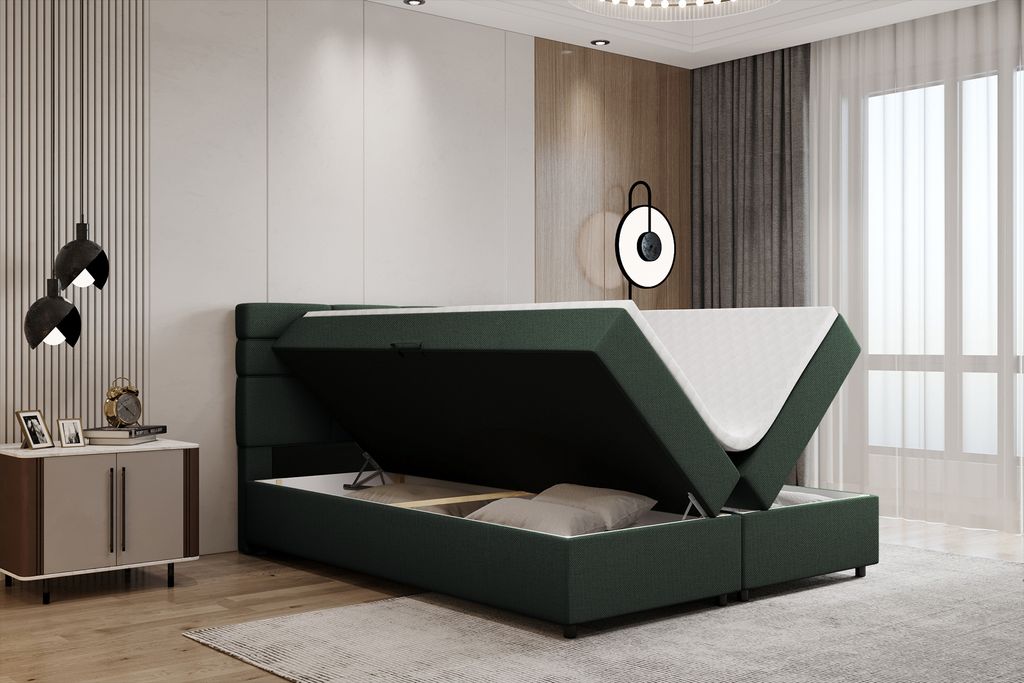 Boxspringbett 160x200, mit Bettkasten, Grün, | Kaufland.de