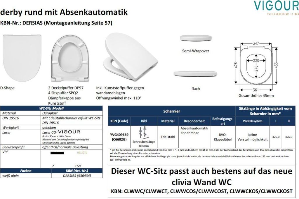 VIGOUR DERBY WC-Sitz rund mit TakeOff und | Kaufland.de
