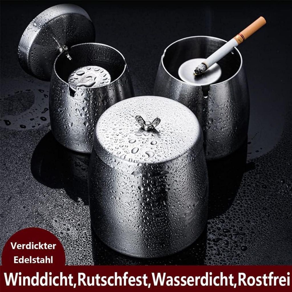 Großer Edelstahl Aschenbecher für Draußen mit | Kaufland.de