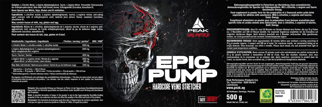 Epic Pump - 500g : Energy I Pre Workout | Kaufland.de