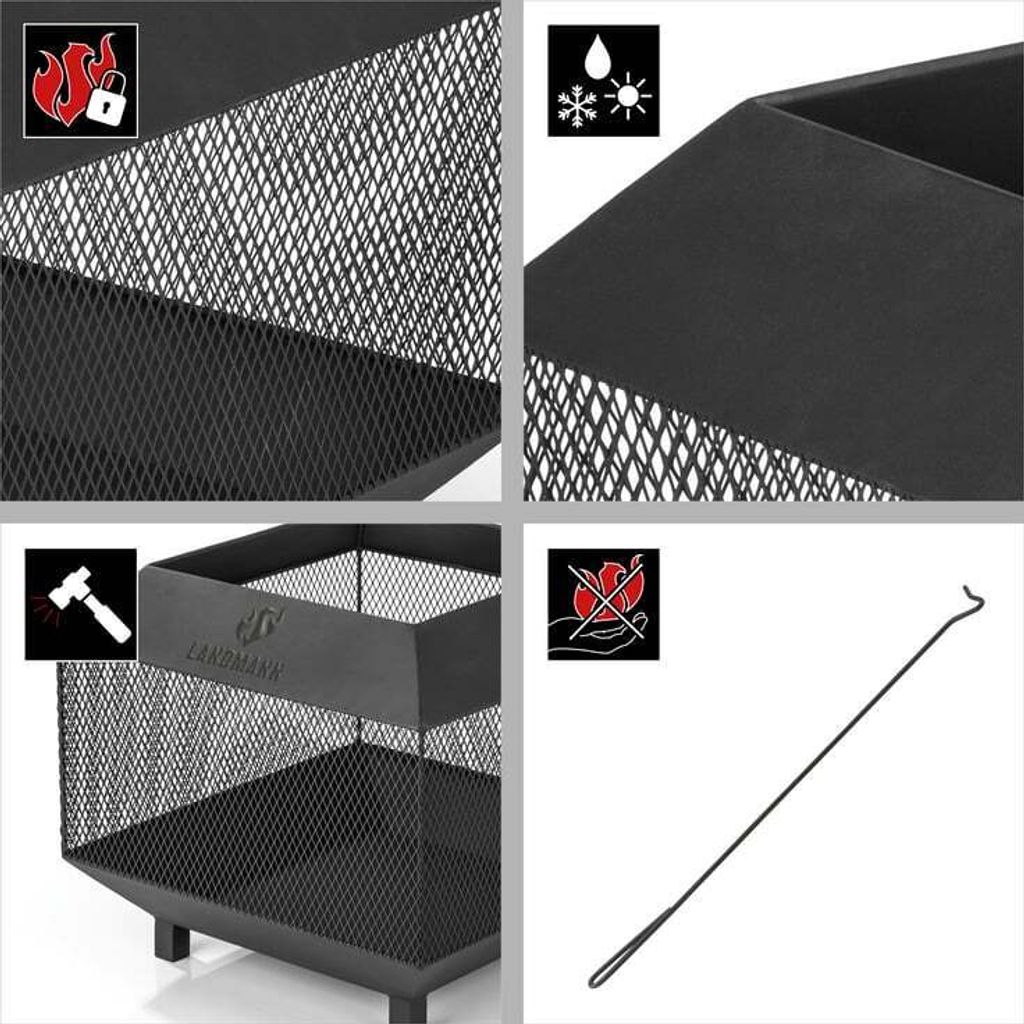LANDMANN Cube fire basket Pevný čtvercový koš | Kaufland.cz