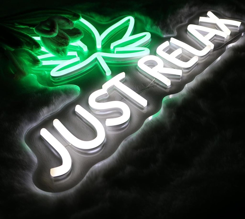 Led Font Just Relax Green Leaf Neon Sign Led | Kaufland.cz