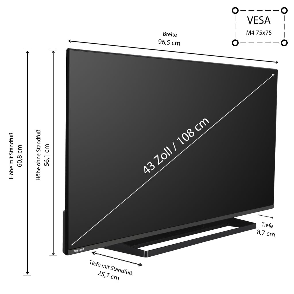 Toshiba 43LV3E63DAZ 43 Zoll Fernseher / VIDAA | Kaufland.de