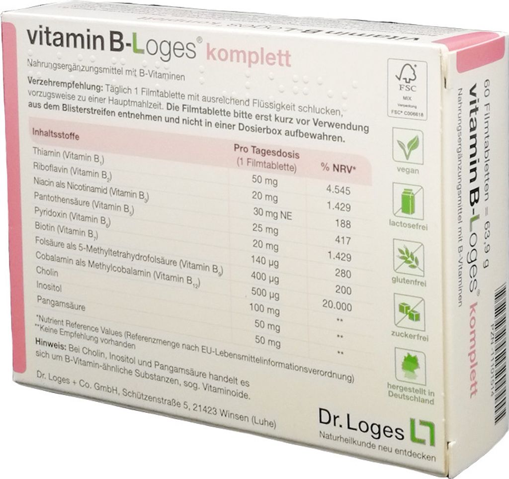 Vitamin B-Loges komplett Filmtabletten 60 St | Kaufland.de