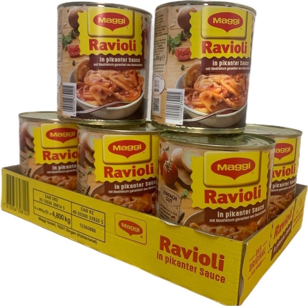 Maggi Ravioli in Pikanter Sauce 6 x 800 g Dosen