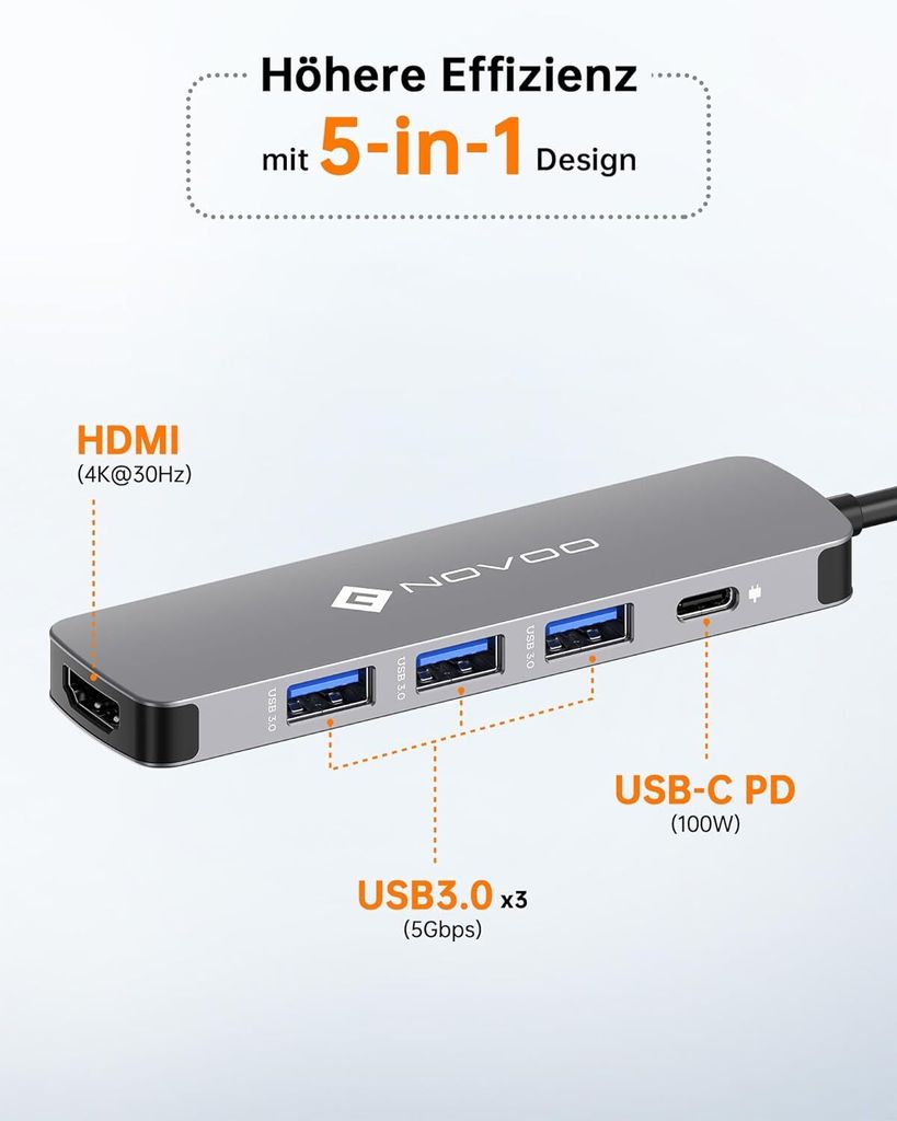 NOVOO USB-C Hub Adapter MacBook Pro/Air M1 | Kaufland.de