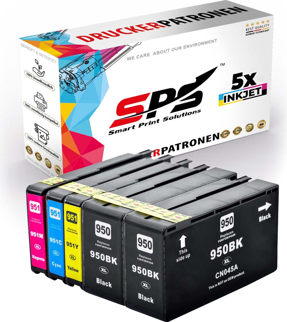 5x Tinten HP 950XL 951XL Multipack kompatibel für HP