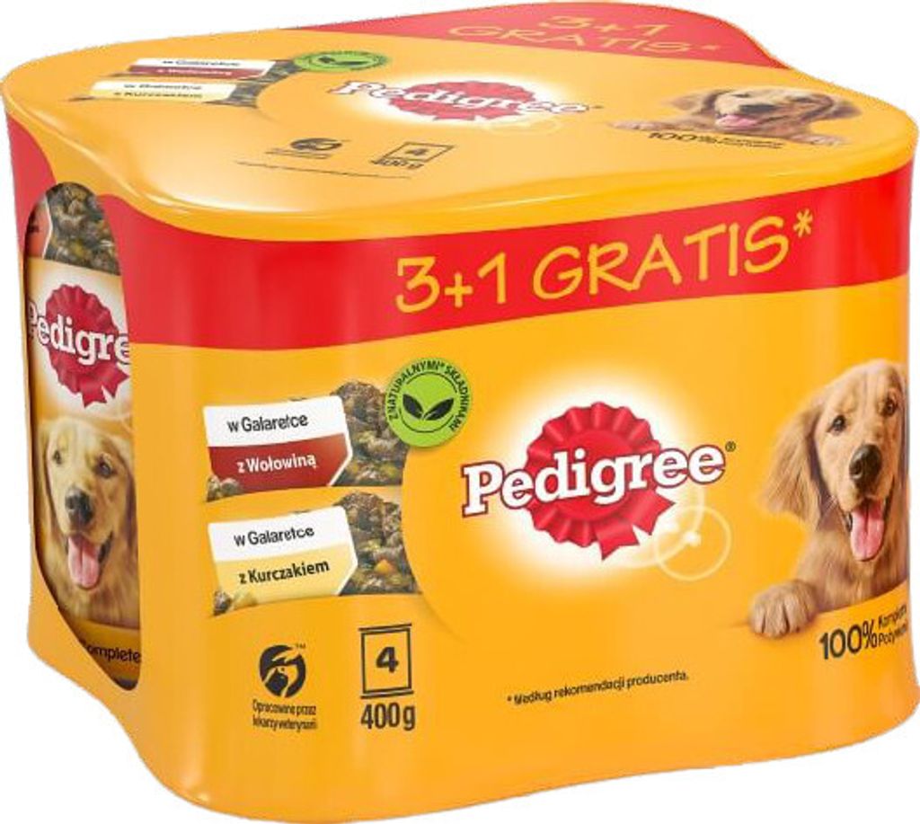 Pedigree Hundefutter Rindfleisch Huhn Dose 4X400G