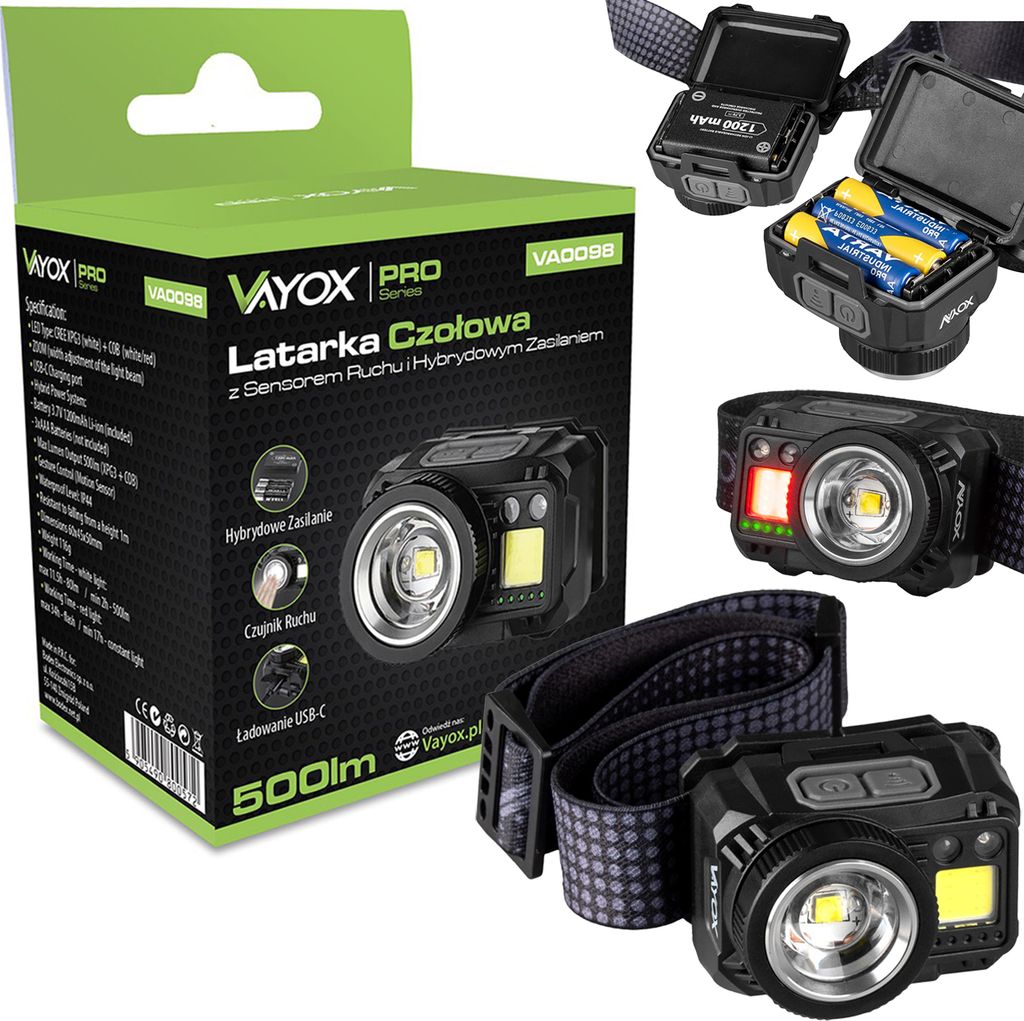 Vayox Latarka Czołowa LED VA0098 Pro Series | | Kaufland.pl