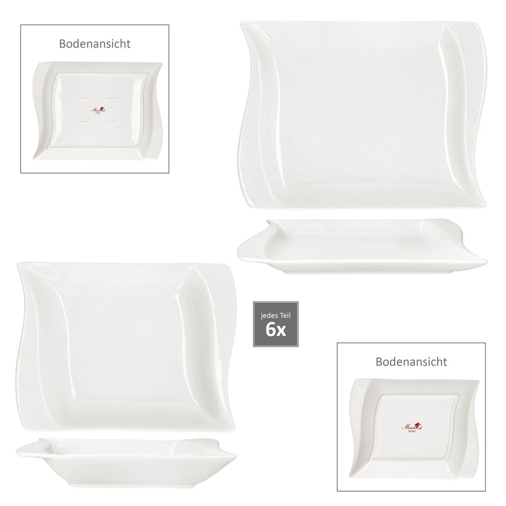 12tlg Tafelservice Ivory Porzellan 6 Personen | Kaufland.de