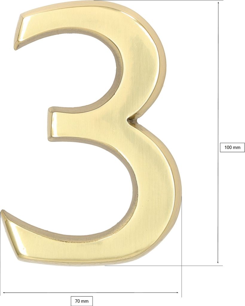 KOTARBAU® 3D domovní číslo "3" z mosazi 10 cm | Kaufland.cz