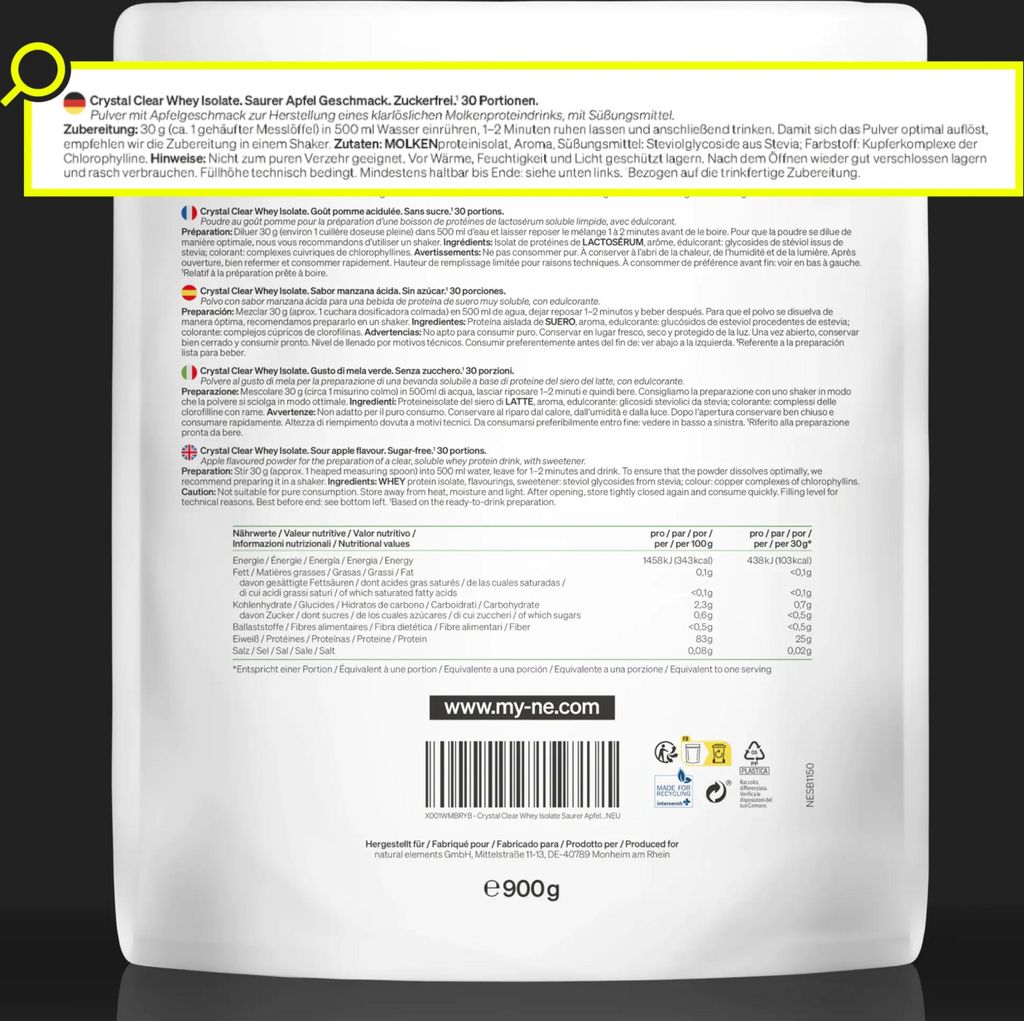 NATURAL ELEMENTS Crystal Clear Whey Isolate | Kaufland.de