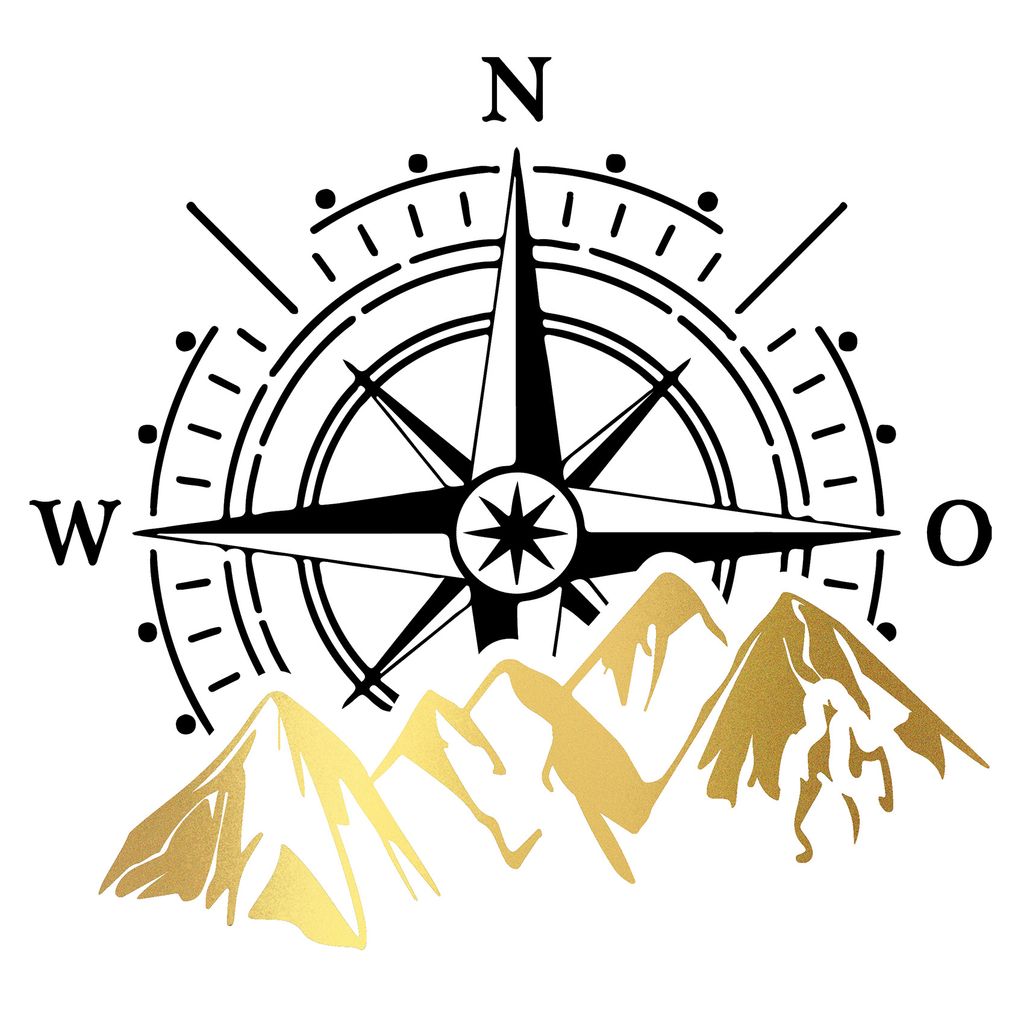 Aufkleber Set Kompass & Berge Schwarz Gold | Kaufland.de