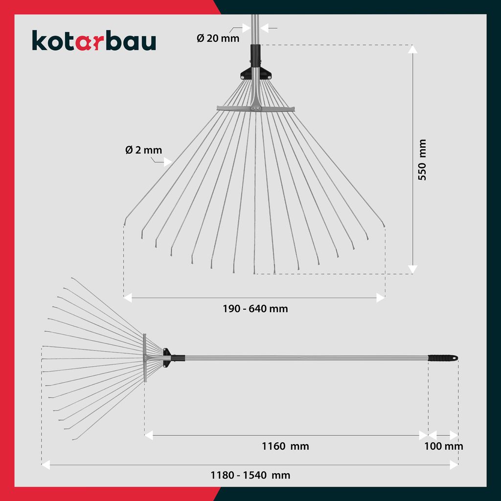 KOTARBAU® Kovové vějířové hrábě Nastavitelné | Kaufland.cz